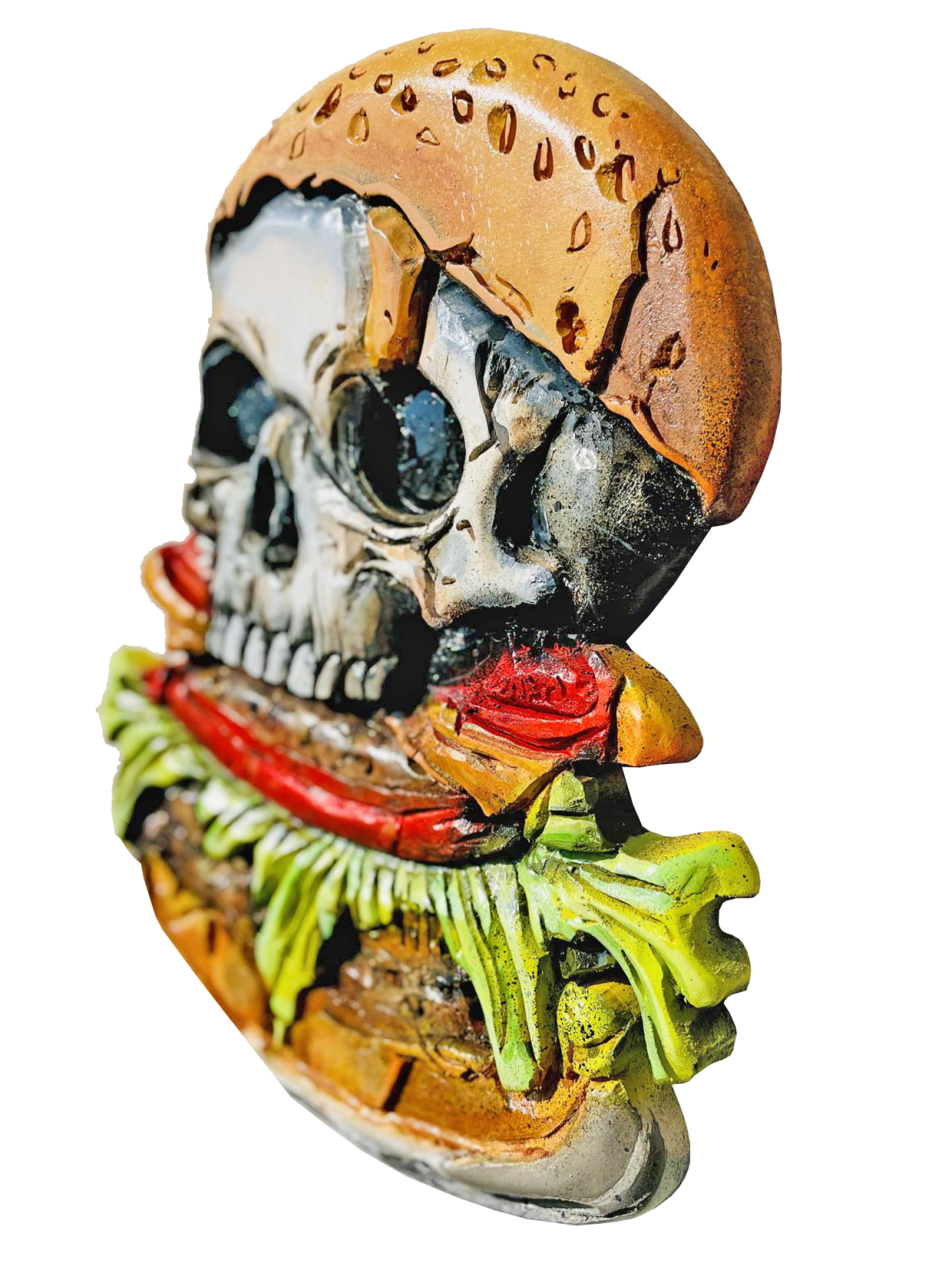 Mc Dead Burger : Gravure et peinture sur bois